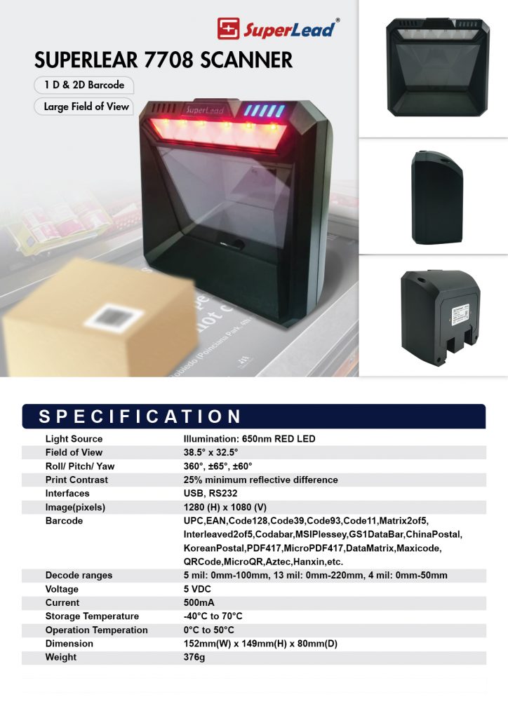 SUPERLEAD 7708-Barcode Scanner – MDOT